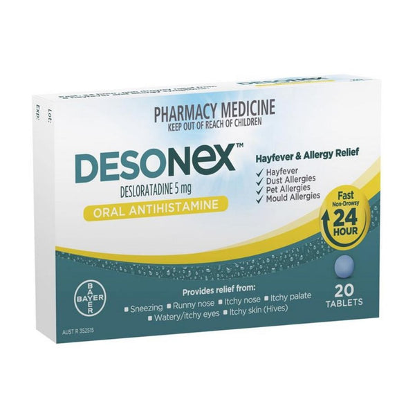 Desonex Allergy & Hayfever 5mg 20 Tablets – Moorabbin Pharmacy